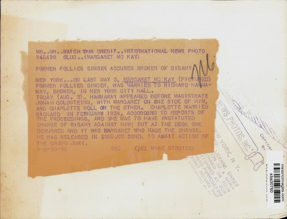 1935 Press Photo Former Follies Singer Margaret McKay in New York City ...