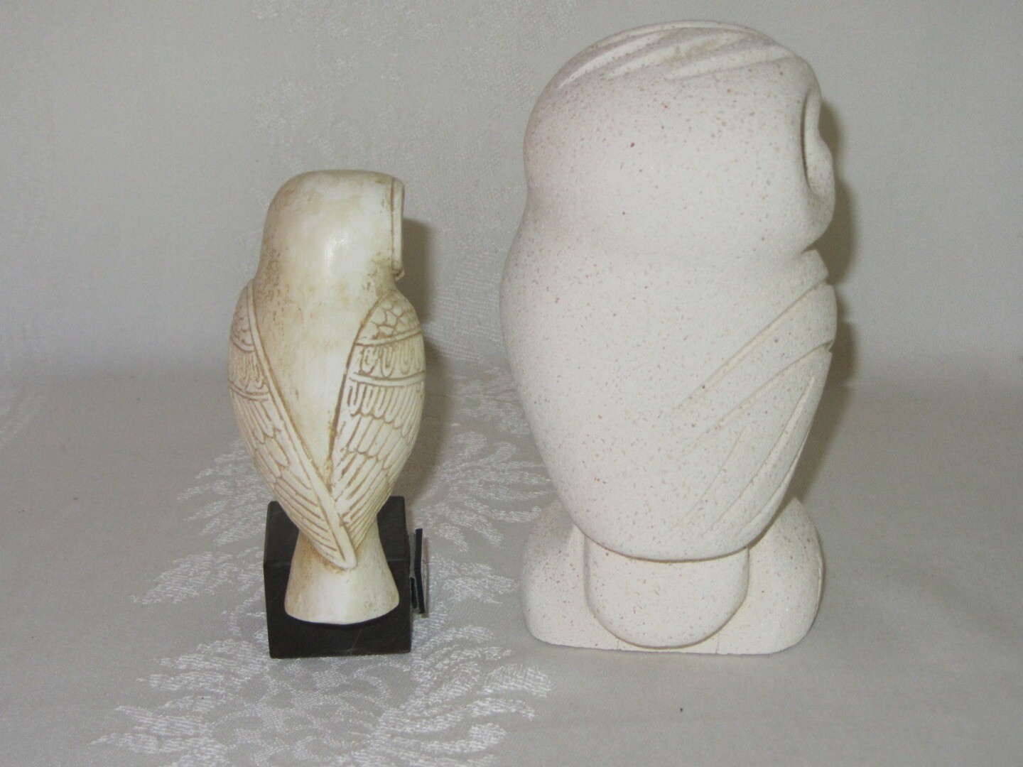 2 Vintage AOE Greek Owl of Alpha Theta Epsilon Figurine White Resin ...