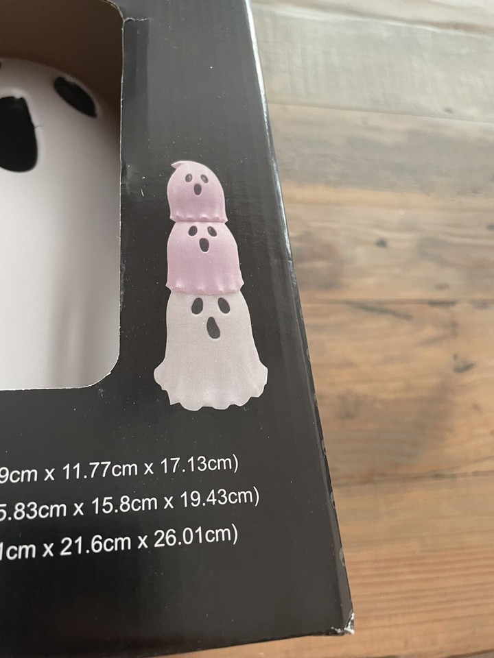 3 Piece Stacking Ghosts Halloween Decor 3-Count 1 White & 2 Pink Ghost ...