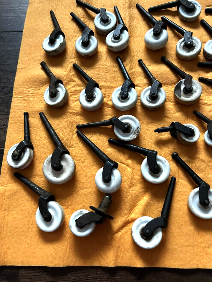 Mixed Lot Salvaged Antique Furniture Porcelain Caster Wheels Toe Caps ...