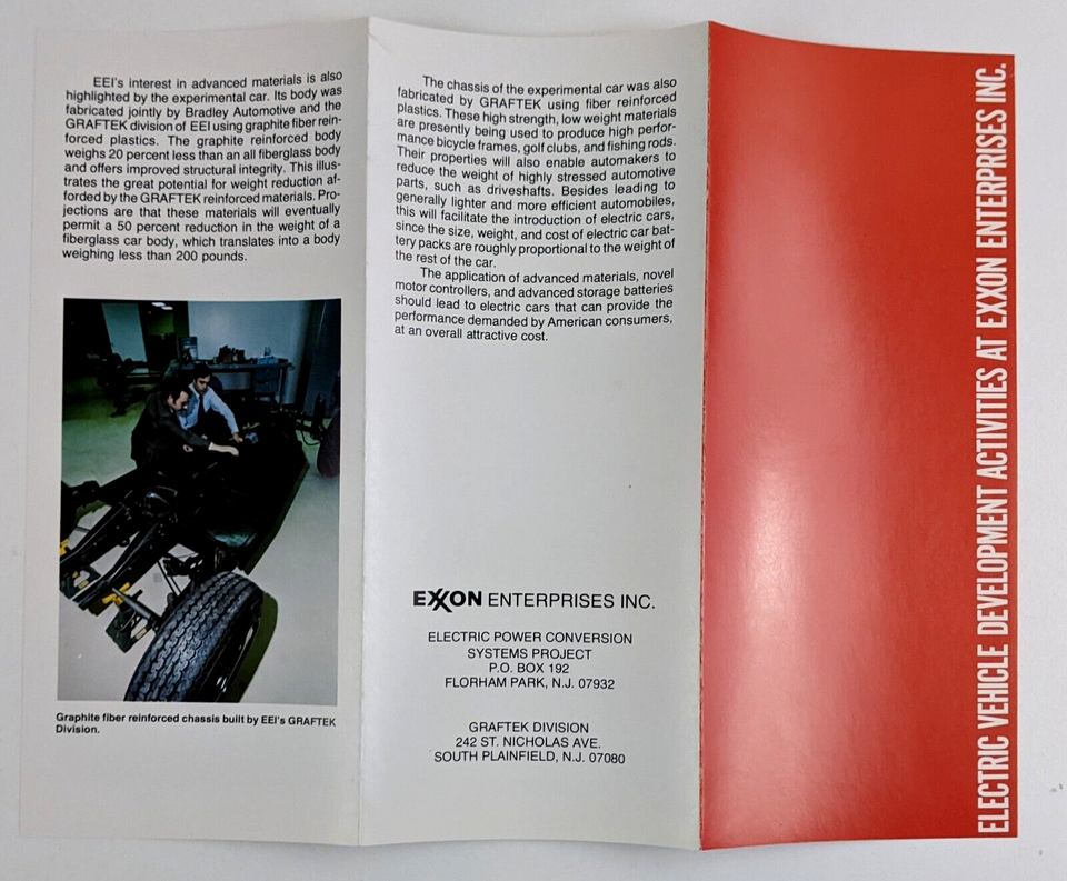 1970s Exxon Electric Vehicle Development Graftek Florham Park NJ VTG ...
