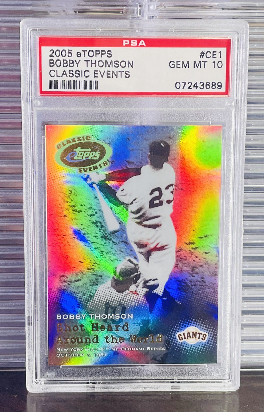 Bobby Thomson 2005 eTopps Classic Events Card PSA 10 GEM MINT POP 1 10 ...
