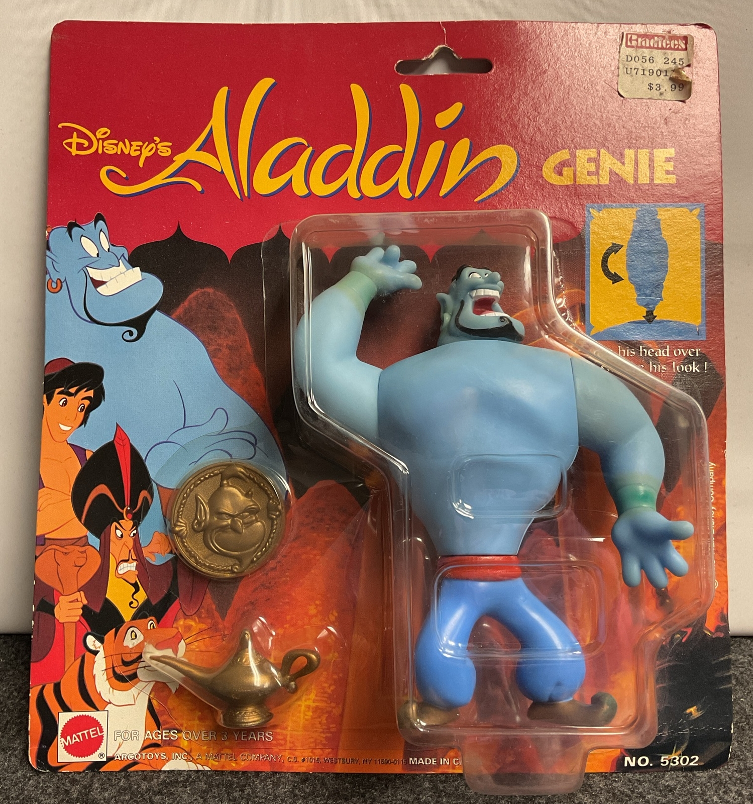Disney Aladdin Animated Genie Coin Lamp Robin Williams Mattel MOC 5302 ...