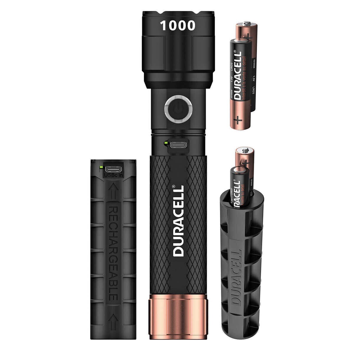 DURACELL Durabeam Ultra 3 Pack LED Flashlight Torch 1000 Lumens with ...