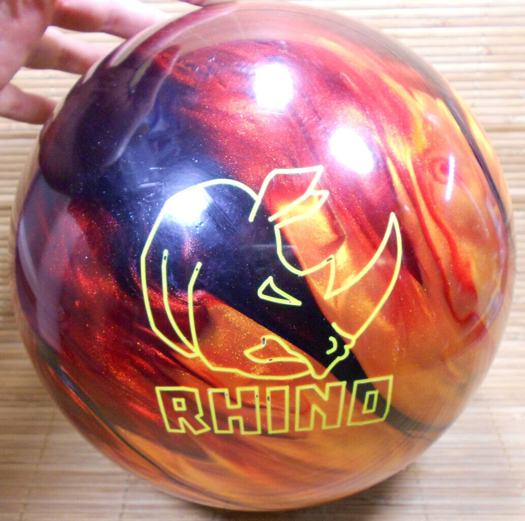 Brunswick Rhino Red/Black/Gold Pearl Bowling Ball 12lb Undrilled * Free ...