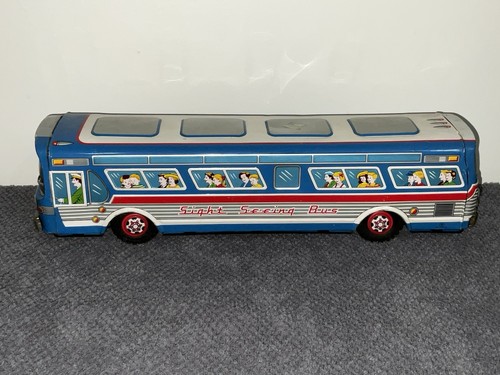 Vintage Japan Tin Sight Seeing Toy Bus Litho 15” | eBay