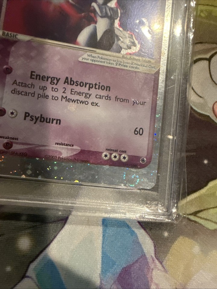 PSA 10 Gem Mint Mewtwo Ex 101/109 Ruby & Sapphire Holo 2003 QUAD SWIRL ...