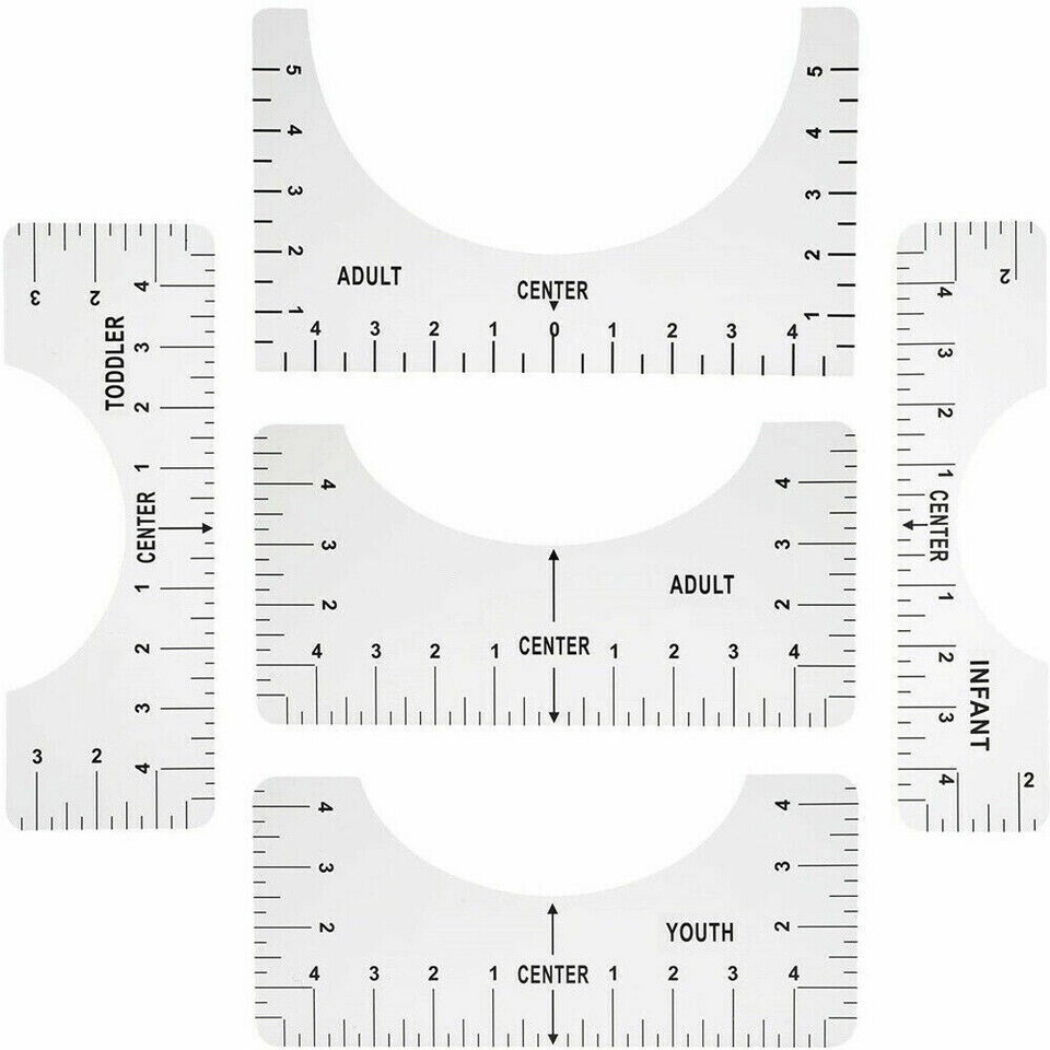 5X T-Shirt Alignment Ruler Craft Ruler With Guide For Drawing Template ...