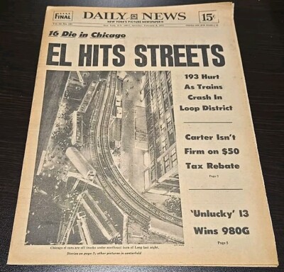 Daily News Saturday, February 5, 1977 El Hits Streets Partial Paper | eBay