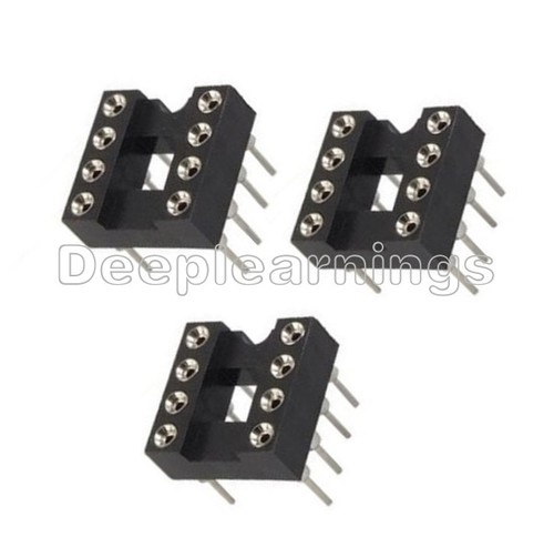 100PCS 8Pin DIP SIP Round IC Sockets Adaptor Solder Type plated ...