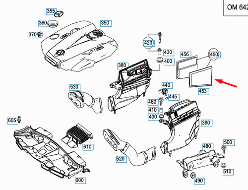 MERCEDES BENZ E CLASS W212 AIR FILTER LEFT A6420942804 07-12 ORIGINAL ...