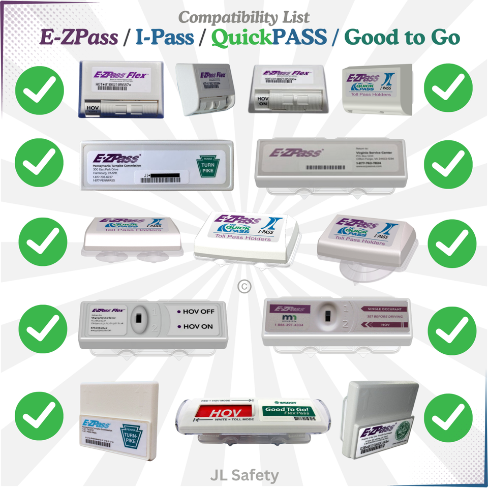 Universal FasTrak Toll Tag Holder. Clear, Fits ALL FasTrak Models. Made ...