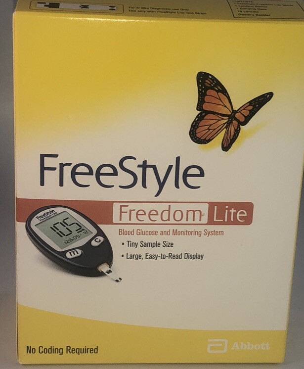 Abbott Free Style Blood Glucose Monitoring Device Easy to Read Display ...
