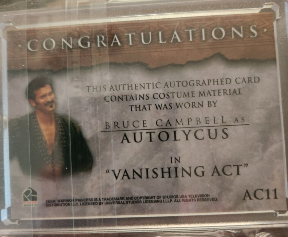 Xena Dangerous Liaisons Autolycus Bruce Campbell Autograph Costume Auto ...