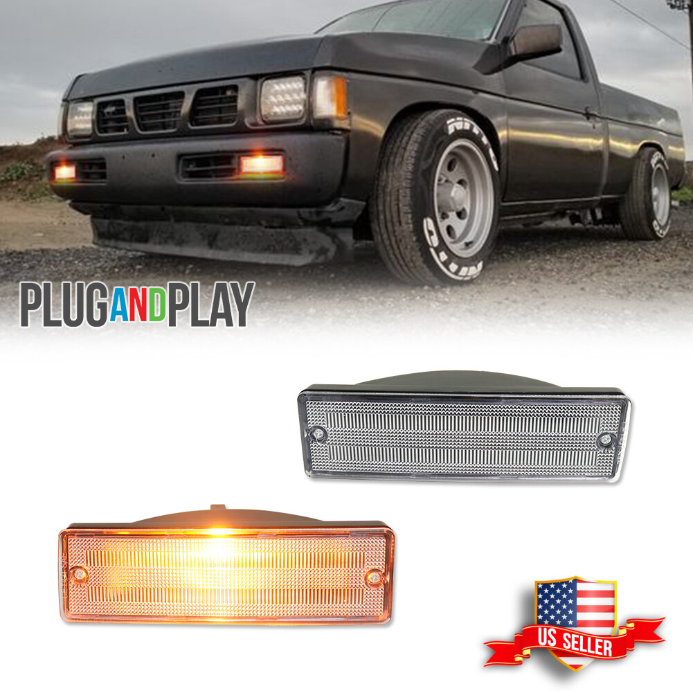 88-97 Nissan D21 Hardbody 88-95 Pathfinder Clear Front Bumper Signal ...