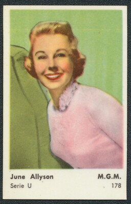 1959 SUSAN HAYWARD M.G.M. TV & MUSIC STARS DUTCH GUM CARD SERIE U #178 ...