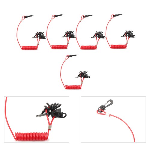 5pcs Red For Mercury For Yamaha For Tohatsu Boat Kill Switch Key Set ...