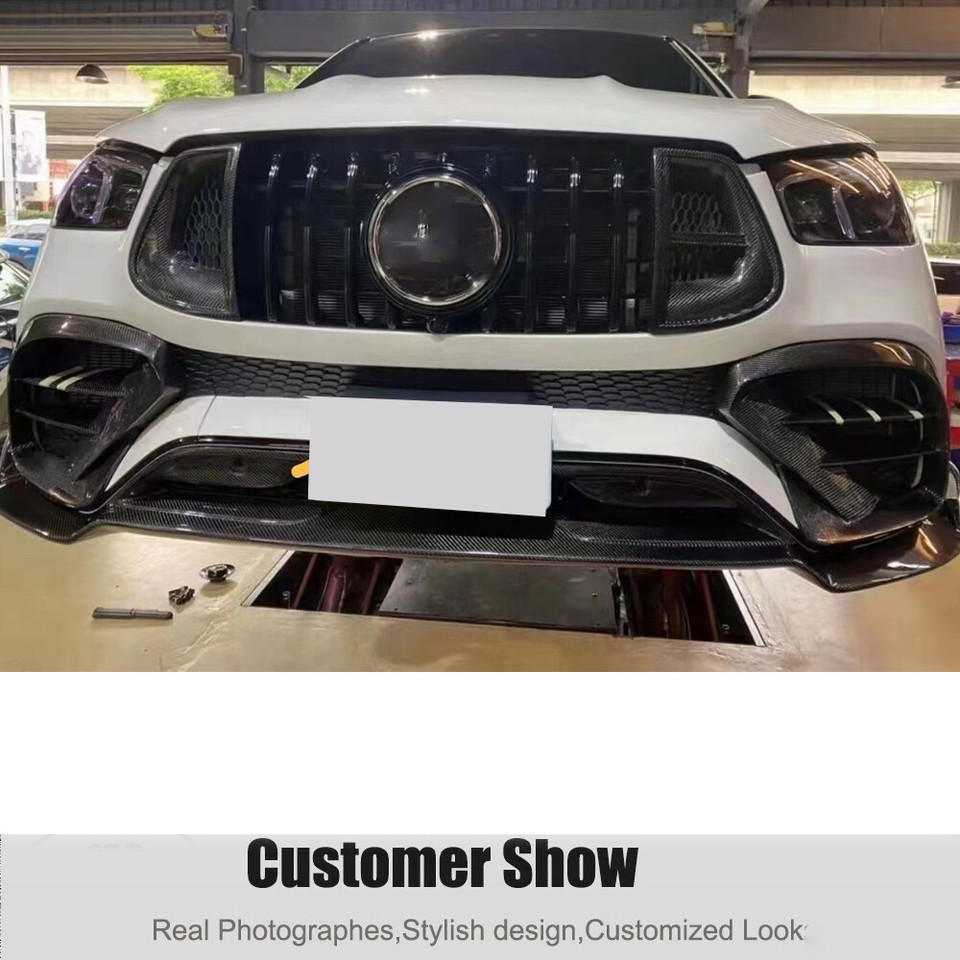 Carbon Front Bumper Lip Spoiler For Benz W167 GLE450 GLE53 Sport Coupe ...