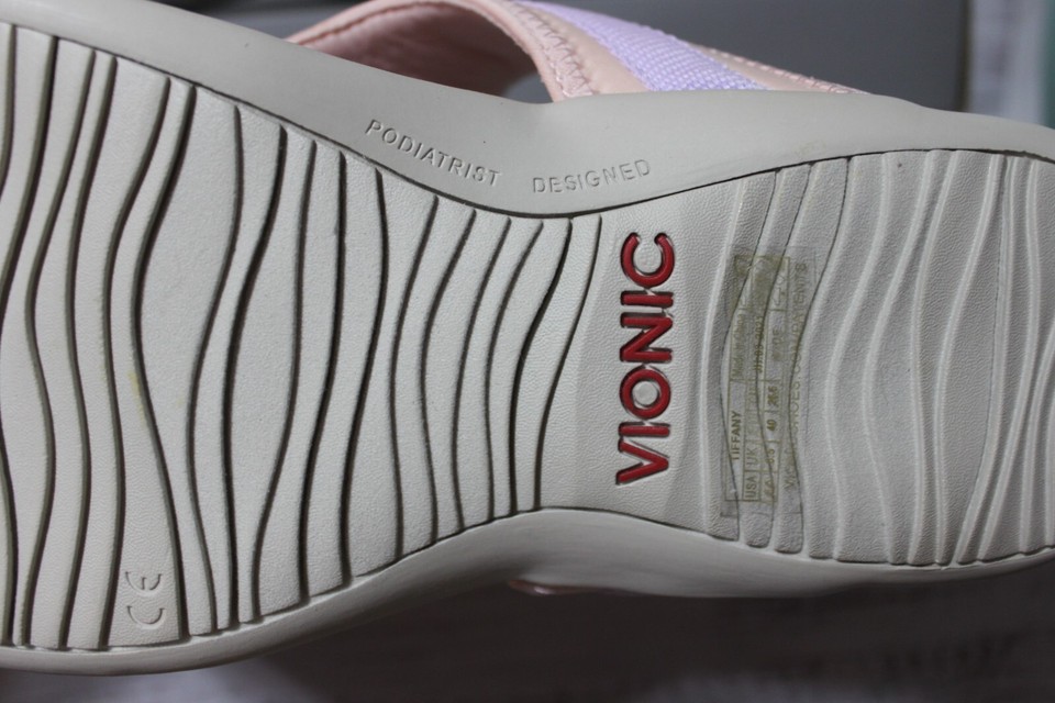 VIONIC Women's TIFFANY Thong Sandal 8.5 Wide Blush Peach Lavender Mint ...