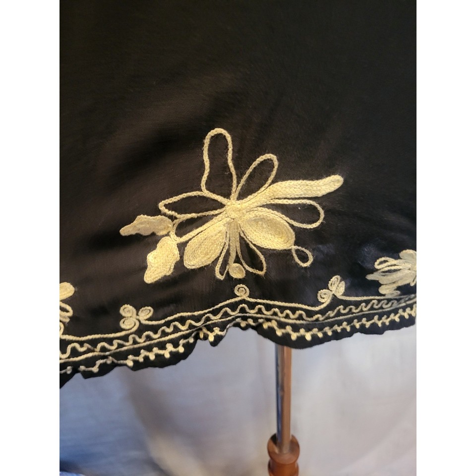 Charlie Paige Women S Black Tan Embroidered Gauzy Boho Hippie Tunic ...