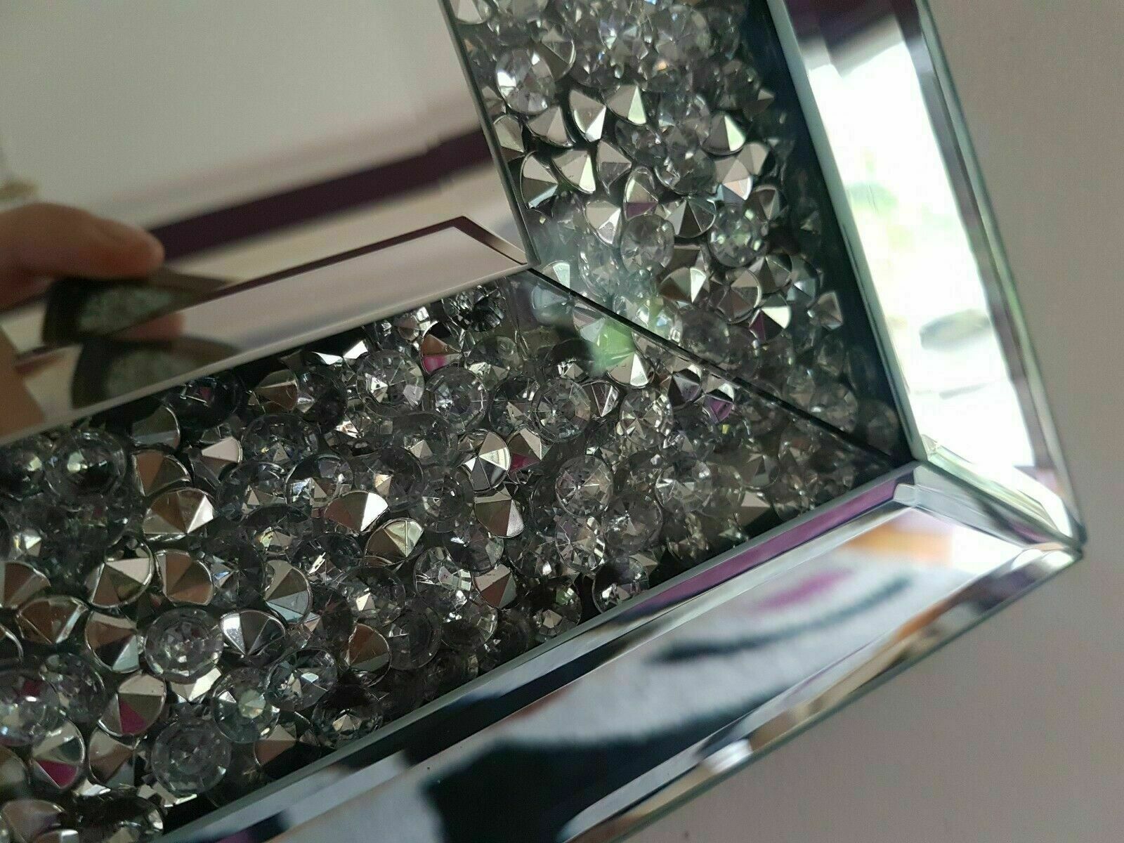 Extra large diamond crushed gems mirror 90cmx60cm lounge jewelled ...