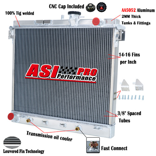 2 Row Radiator for 2006-12 GMC Canyon Chevy Colorado 2006-10 Hummer H3 ...