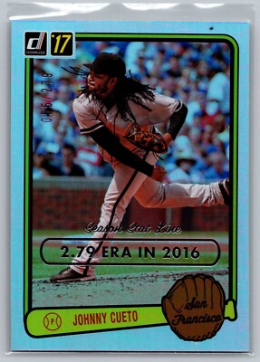 Johnny Cueto 2017 Donruss RETRO 1983 SEASON STAT LINE RV-29 Baseball ...