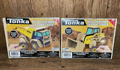 (Lot of 2) Tonka 3D Wood Model Kit DUMP TRUCK New Sealed - Build Your ...