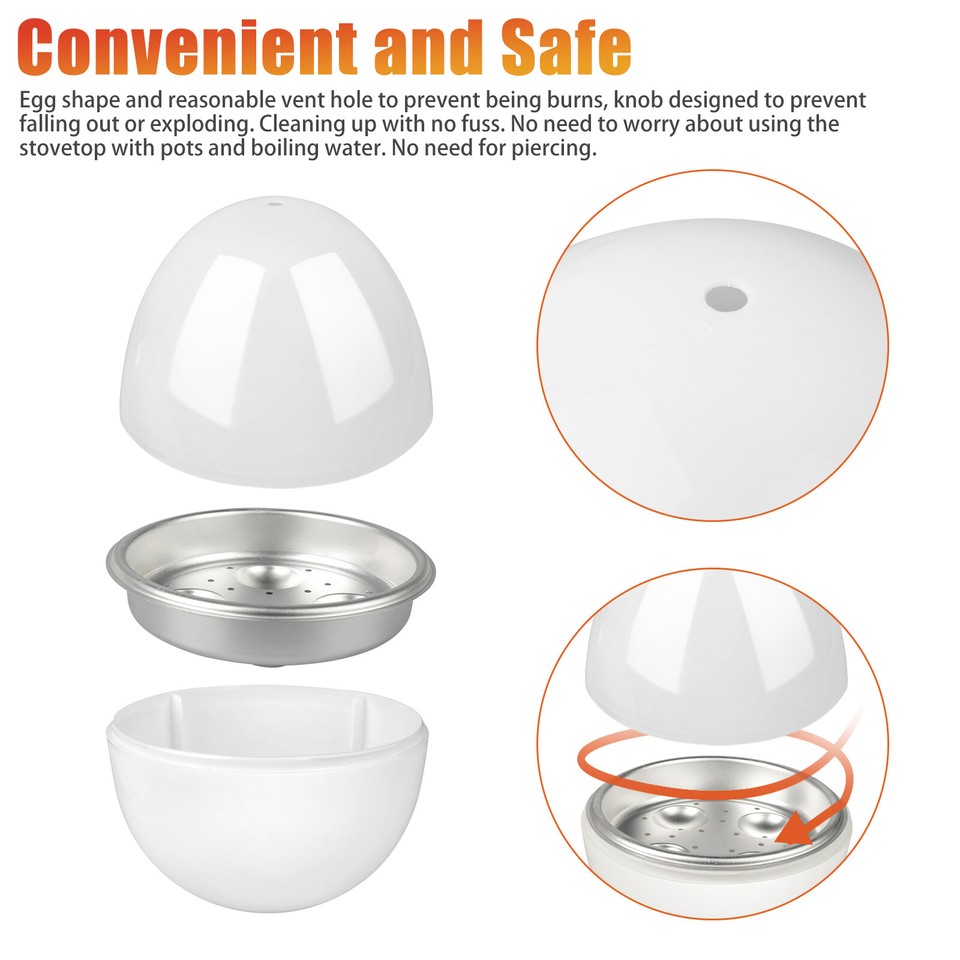 Safe Microwave Egg Boiler Cooker Ball Shape Steamer Kitchen Cook Tool ...