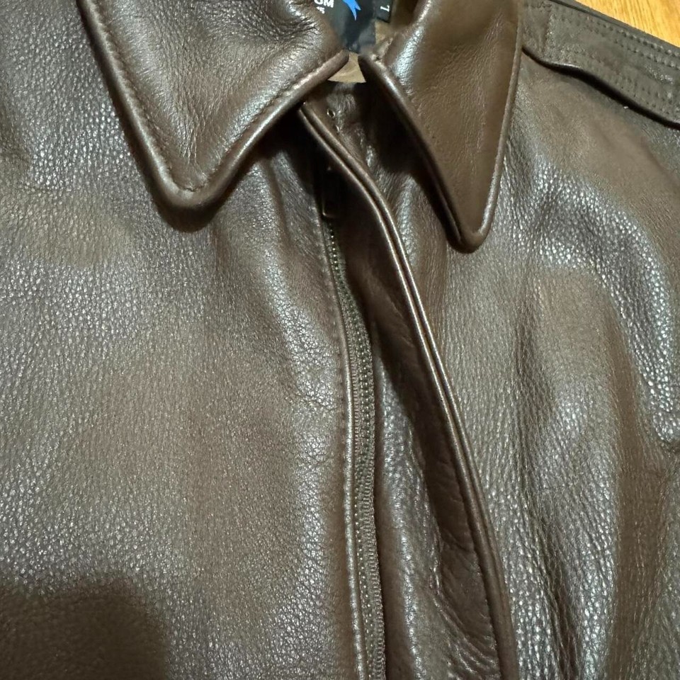 Vintage US Wings Flight Type A-2 Full Zip Brown Leather Jacket Size ...