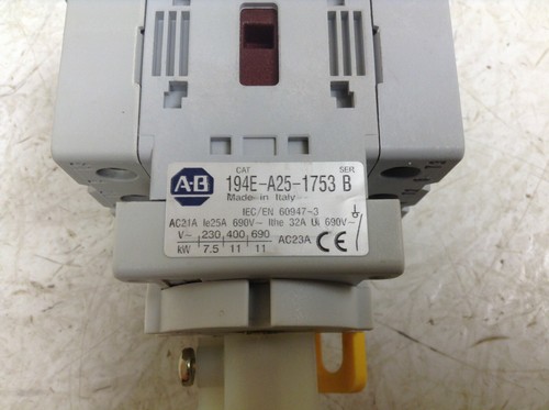 Allen Bradley 194E-A25-1753 Load Switch 25 Amp On Off 90 Degree ...