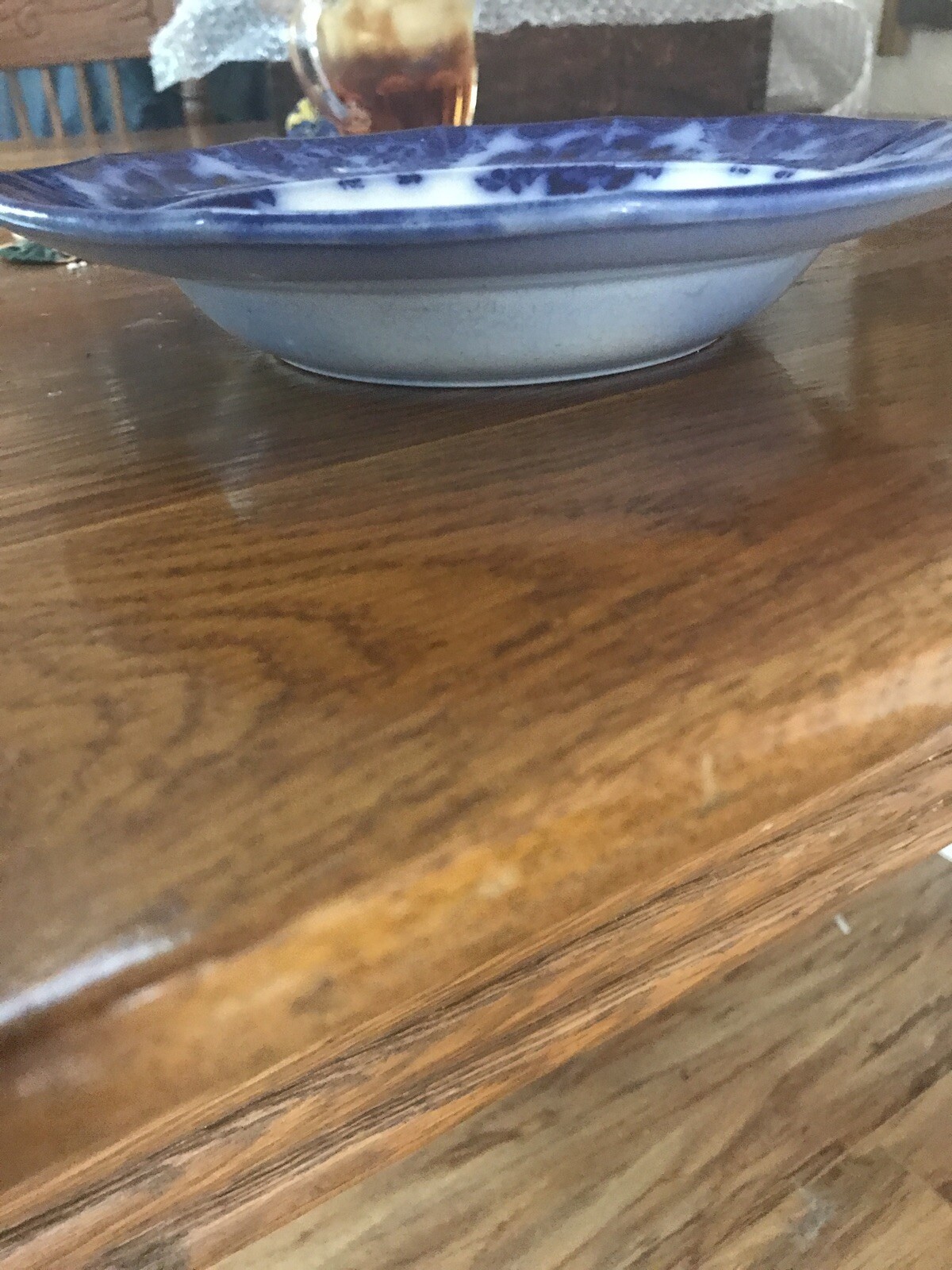 ANTIQUE JACOB FURNIVAL & CO SHANGHAE FLOW BLUE BOWL 8 OZ ORIENTAL SCENE ...