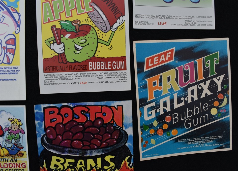 [ 1980s - 1990s Gum & Candy Machine 11 CARDS - Leaf - Dubble Bubble Etc ...