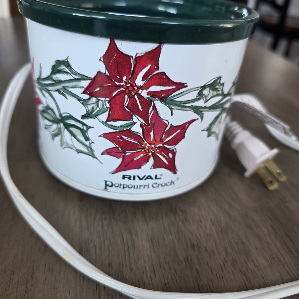 Vintage Rival Potpourri Crock Pot Electric Simmering Pot 3206 Ivy w ...
