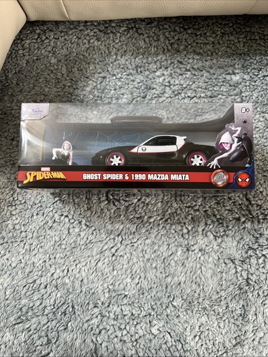 Ghost-Spider figure and 1990 Mazda Miata ( 2024 JADA ) Marvel Spider ...