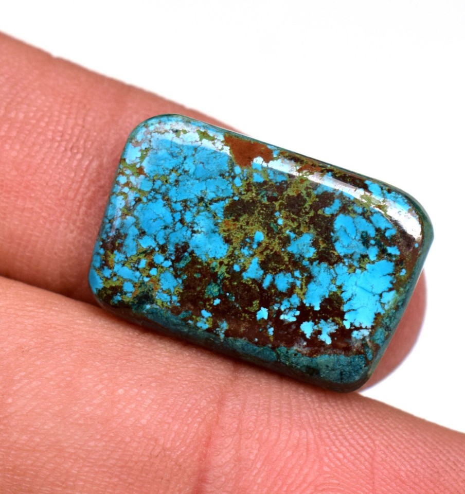 Natural Blue Bisbee Turquoise With Brown Webbing 10.6Ct Certified Loose ...