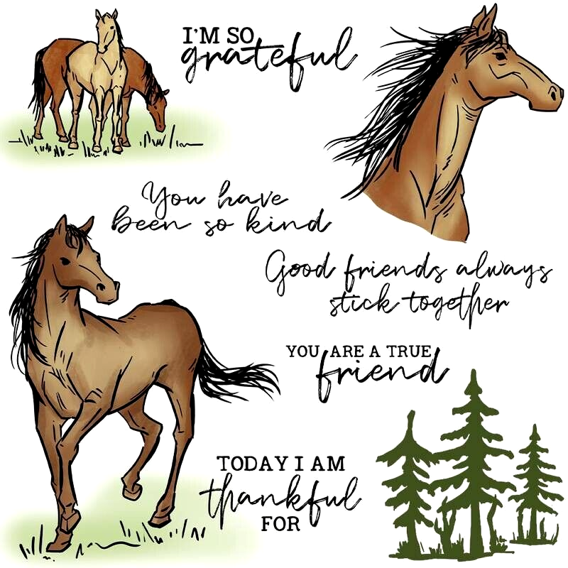 Horses Pony Horse Sentiment Rubber Stamping Card Making 14 x 14cm | eBay