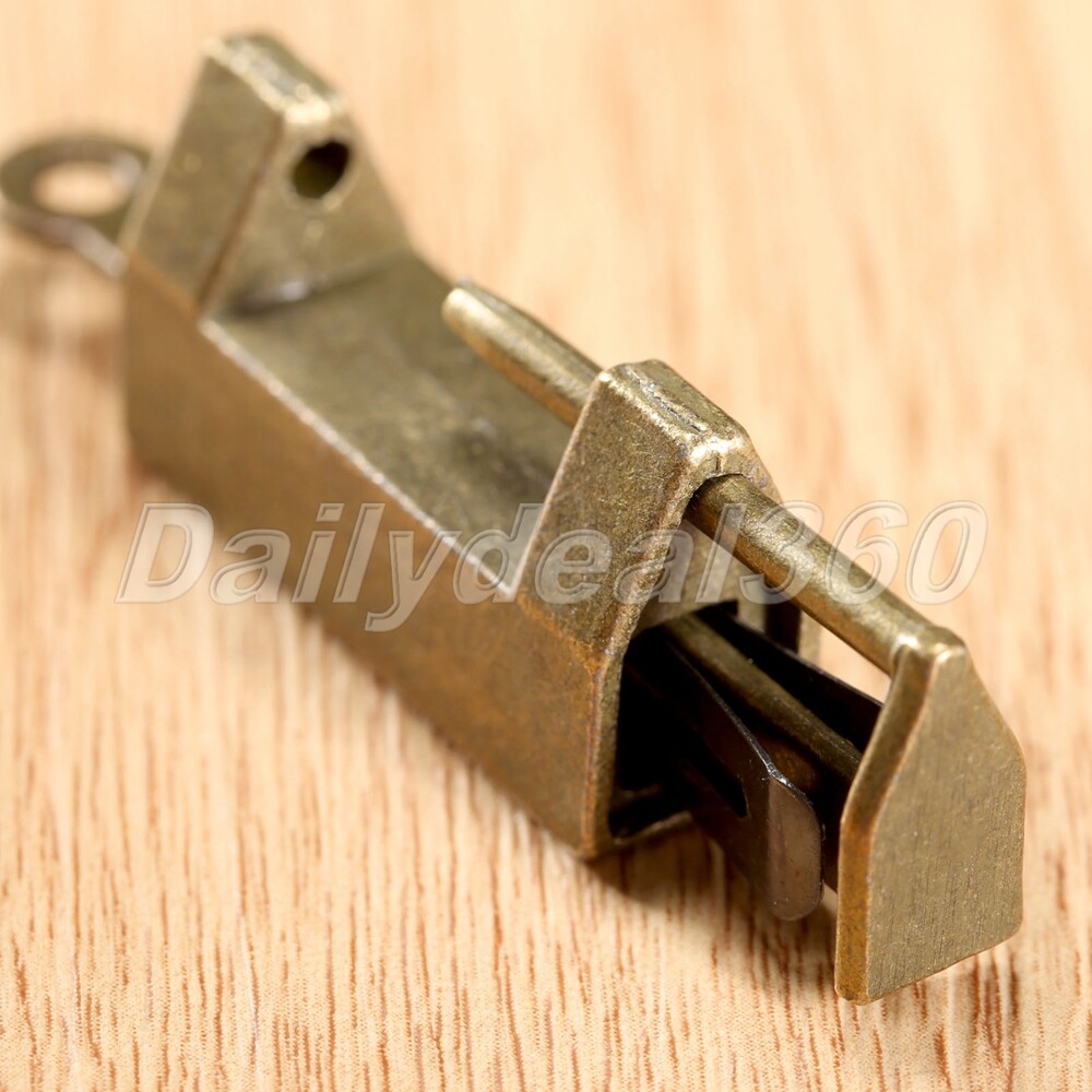 Chinese Old Style Lock Padlock & Key Jewelry Box Chest Cabinet ...