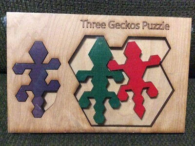 Three Geckos Puzzle. Brainteaser Tray Puzzle. Make them all fit. NIP | eBay