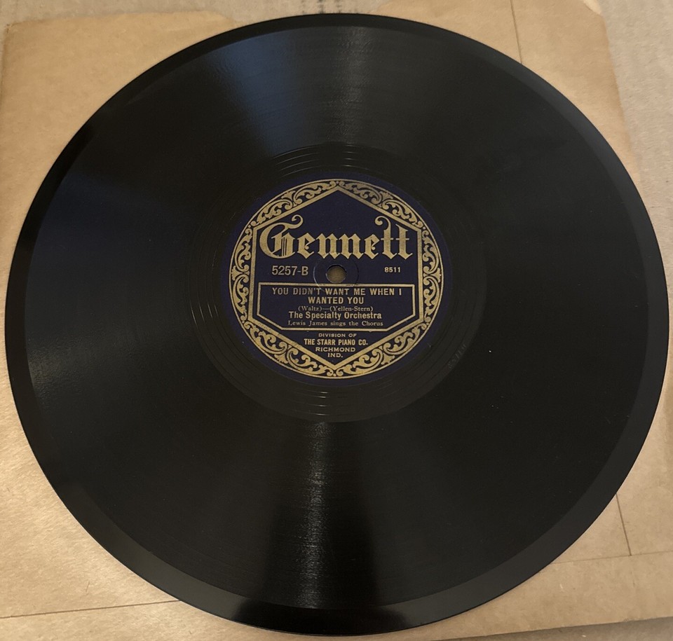Gennett 78 RPM The Specialty Orchestra - In Fair Hawaii 5257 E- Lewis ...