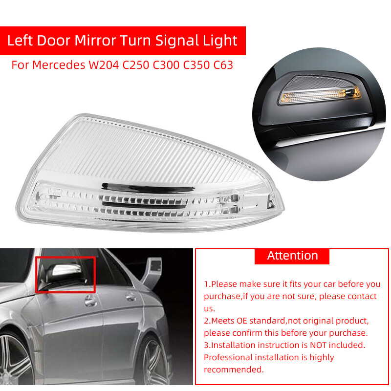 For Mercedes Benz W204 C300 Driver Left Door Mirror Turn Signal Light ...