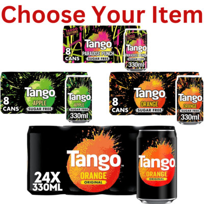 Tango Orange Original Also Sugar Free Cans 330ml Fizzy Soft Drink Full ...
