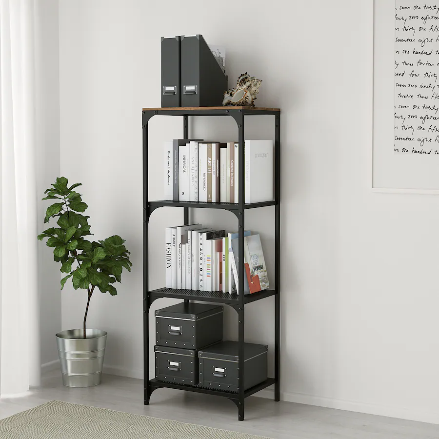 Metal Storage Shelving Unit Black Storage Rack display shelf organizer ...