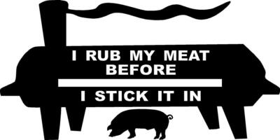 BBQ BARBEQUE SMOKER 8 x 16 BUTCHER RUB MEAT PORK PIG VINYL DECAL ...