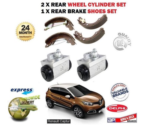 FOR RENAULT CAPTUR 2013--> NEW REAR BRAKE SHOES SET + 2X WHEEL ...