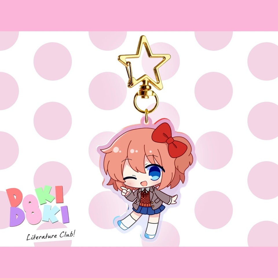 Doki Doki Literature Club Monika Sayori Yuri Acrylic Model Keychain ...
