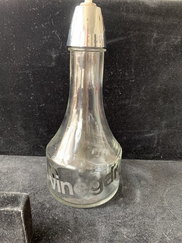 Gemco Glass vinegar / oil dispenser with silver top | eBay