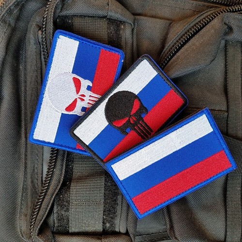 3PCS Country of Russia Flag Russian Skull Flag Military Tactical Hook ...