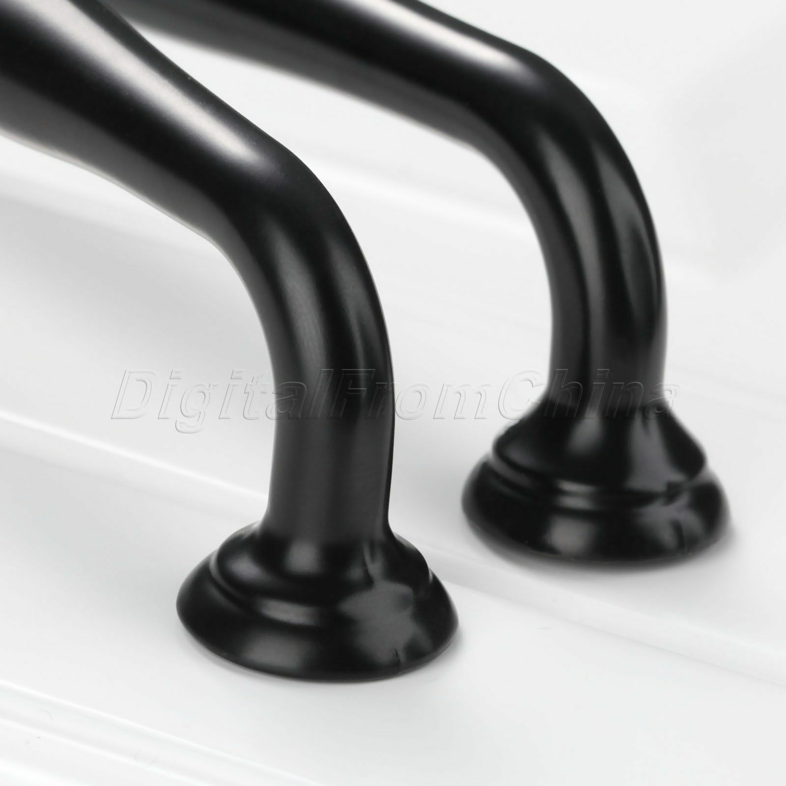 Modern Matt Black Alloy Pull Handles Wardrobe Door Cabinet Drawer Knobs ...