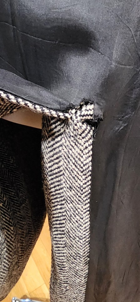 Vtg Elle Wool Blend Gray Herringbone Tweed Overcoat Top Coat Men’s ~41/ ...